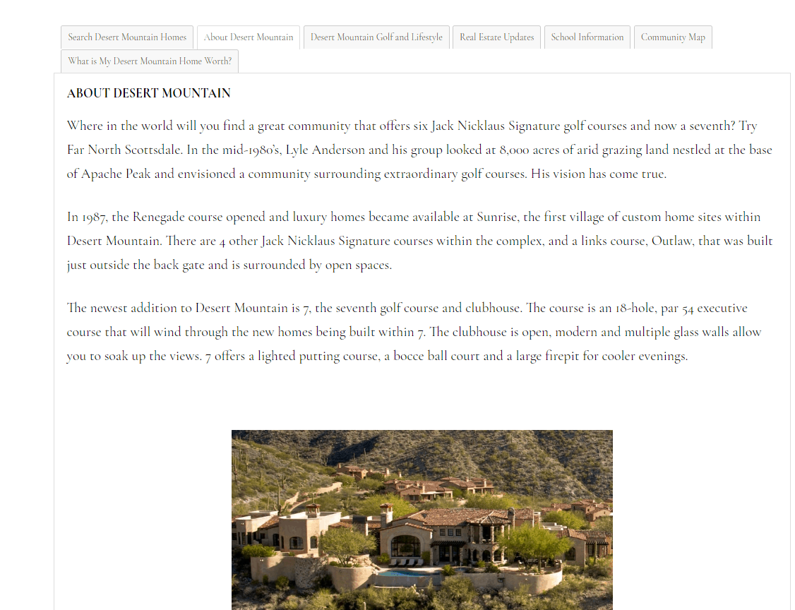 New Interactive Scottsdale Golf Community Map
