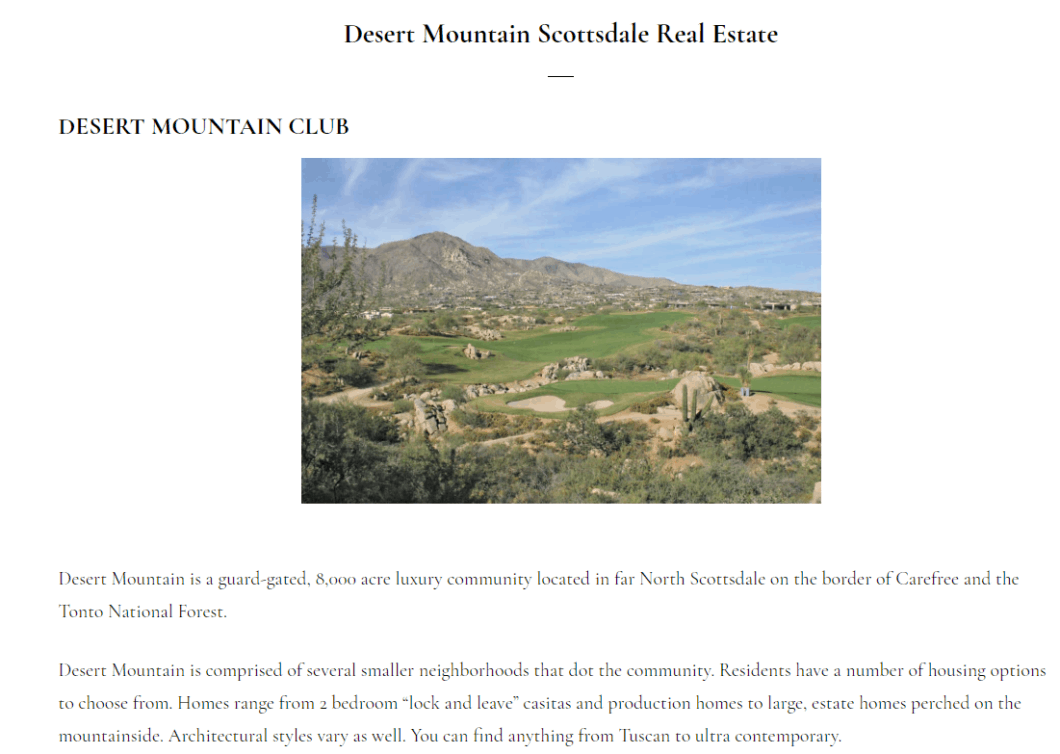 New Interactive Scottsdale Golf Community Map